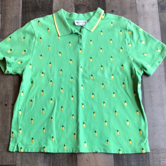 Pendleton | Tops | Vintage Pendleton Pineapple Embroidered Short Sleeve Polo | Poshmark